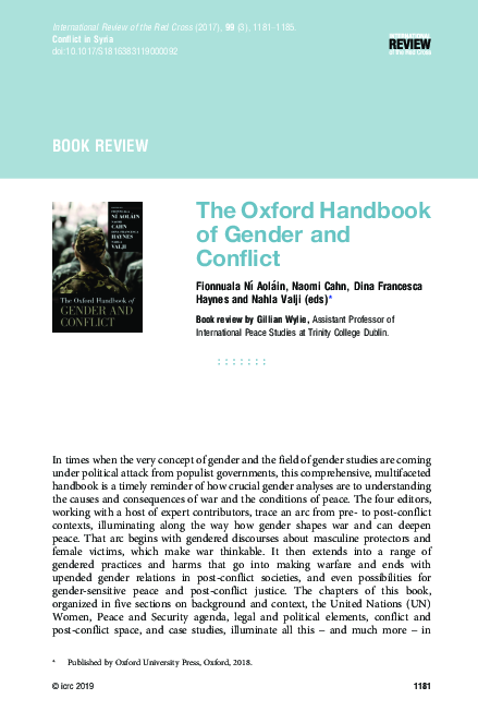 (PDF) The Oxford Handbook of Gender and Conflict