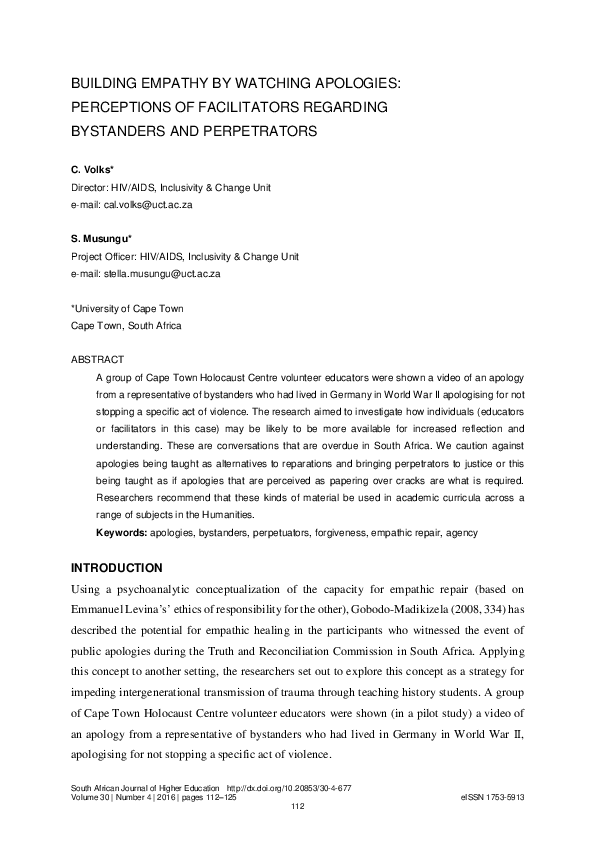 (PDF) Building empathy by watching apologies: Perceptions of ...