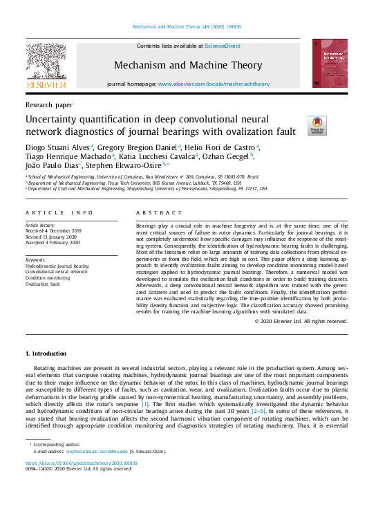 (PDF) Uncertainty quantification in deep convolutional neural network diagnostics of journal ...