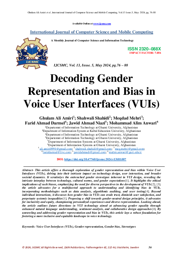(PDF) Decoding Gender Representation and Bias in Voice User Interfaces ...