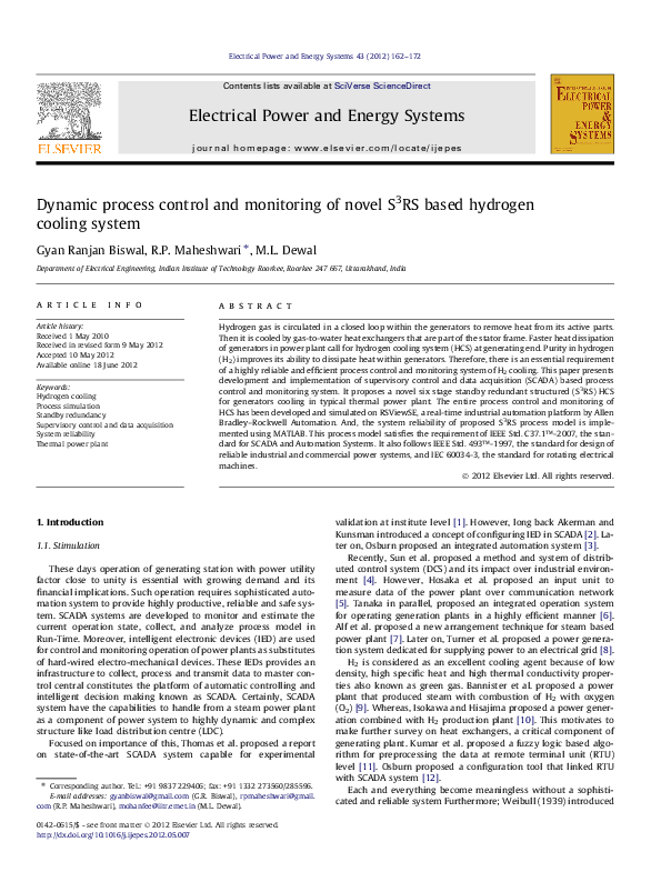 (PDF) Dynamic process control and monitoring of novel S3RS based hydrogen cooling system