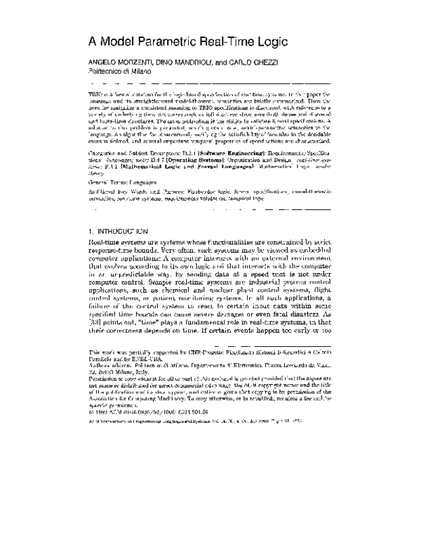 (PDF) A model parametric real-time logic