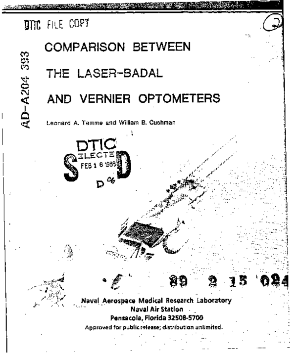 (PDF) Comparison between the Laser-Badal and Vernier Optometers