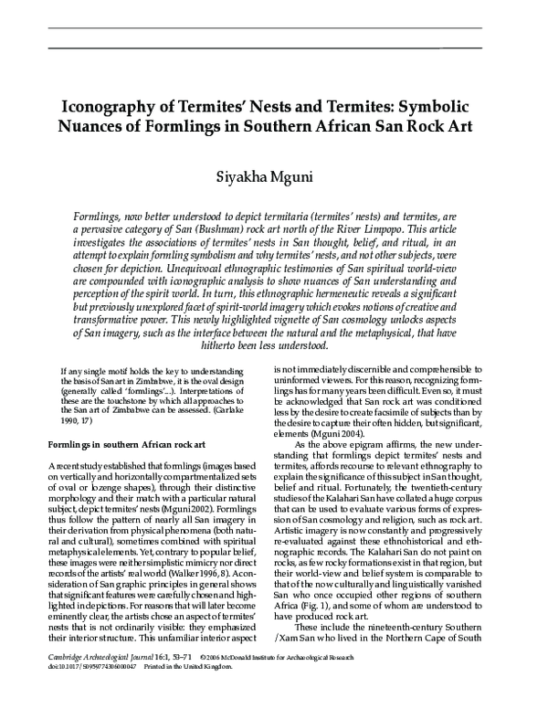 (PDF) Iconography of Termites' Nests and Termites: Symbolic Nuances of ...