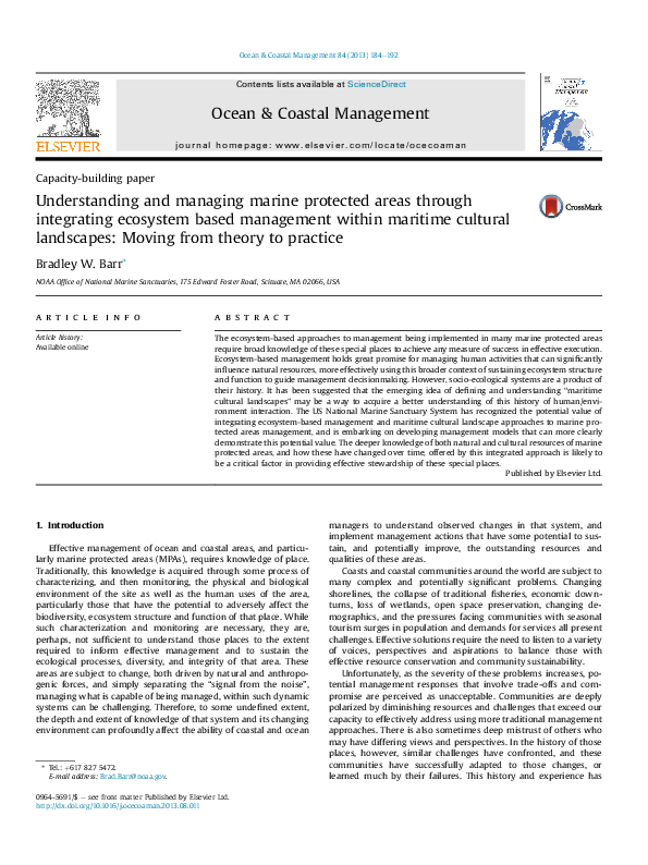 (PDF) Understanding and managing marine protected areas through ...