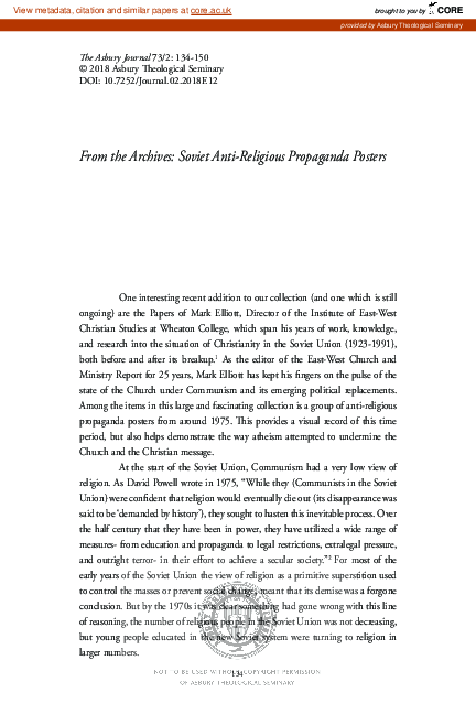 (PDF) From the Archives: Soviet Anti-Religious Propaganda Posters