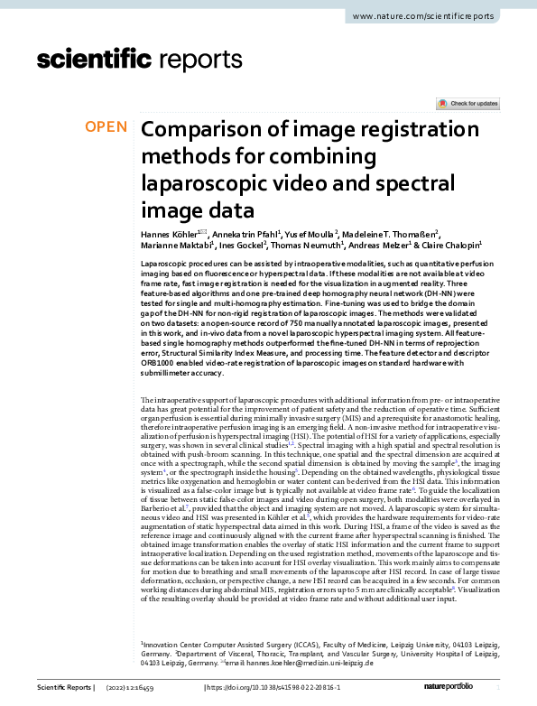 (PDF) Comparison of image registration methods for combining ...