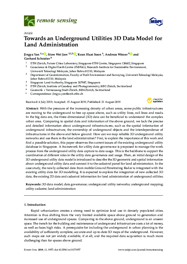(PDF) Towards an Underground Utilities 3D Data Model for Land ...