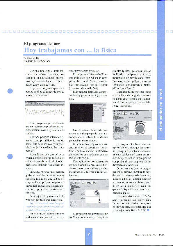 (PDF) Hoy trabajamos con ... la fisica