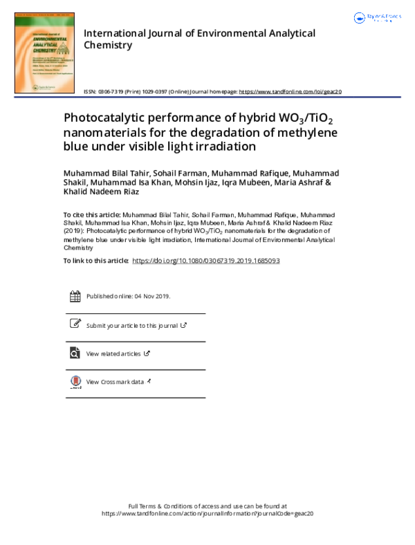 (PDF) Photocatalytic performance of hybrid WO3/TiO2 nanomaterials for ...