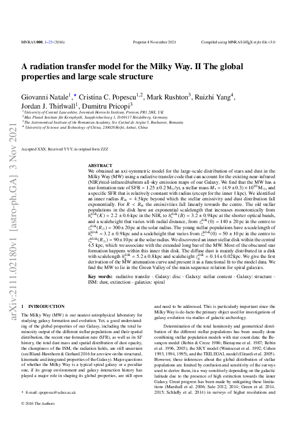 (PDF) A radiation transfer model for the Milky Way. II The global ...