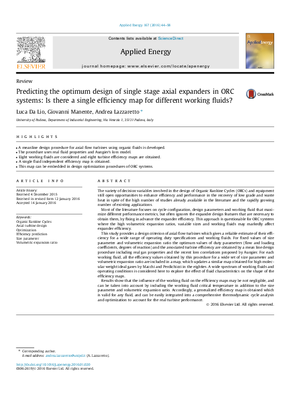 (PDF) Predicting the optimum design of single stage axial expanders in ...