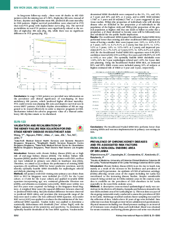 (PDF) SUN-123 Validation and Recalibration of The kidney Failure Risk ...