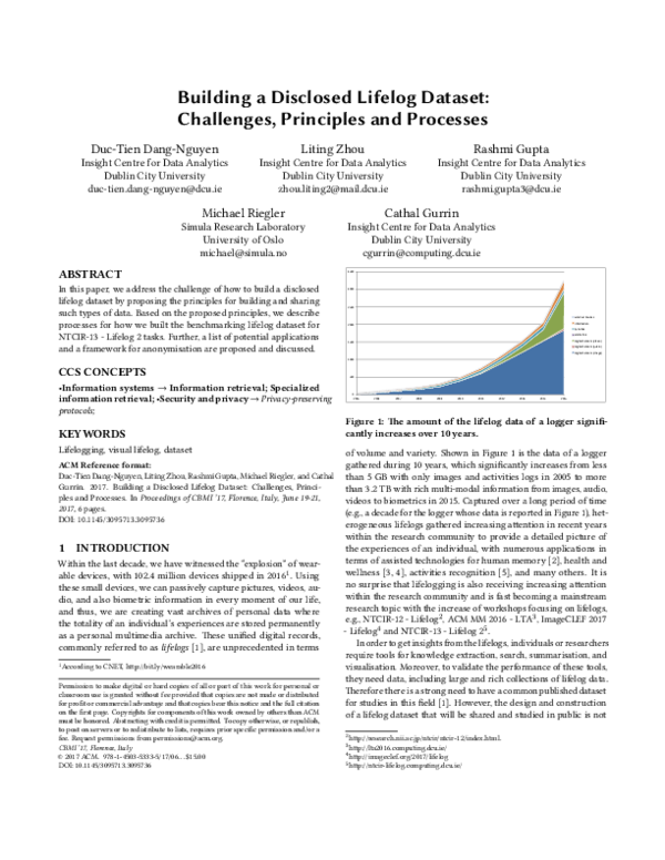 (PDF) Building a Disclosed Lifelog Dataset
