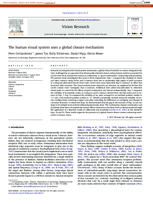 (PDF) The human visual system uses a global closure mechanism