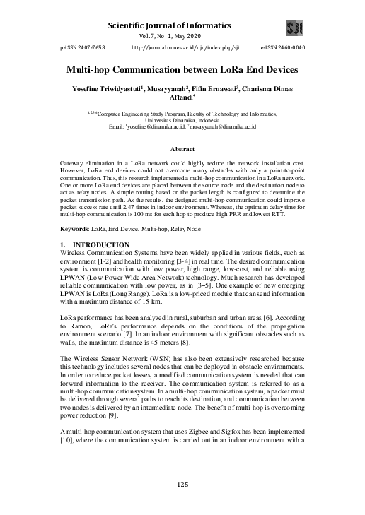 (PDF) Multi-hop Communication between LoRa End Devices | Dimas Affandi - Academia.edu