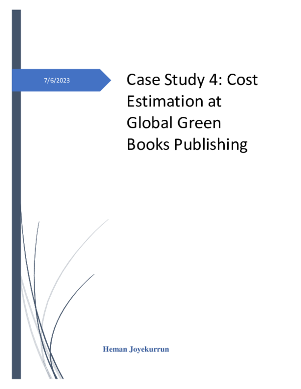 (PDF) Case Study 4: Cost Estimation at Global Green Books Publishing ...