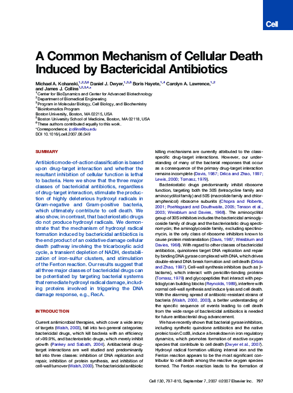 (PDF) A Common Mechanism of Cellular Death Induced by Bactericidal ...