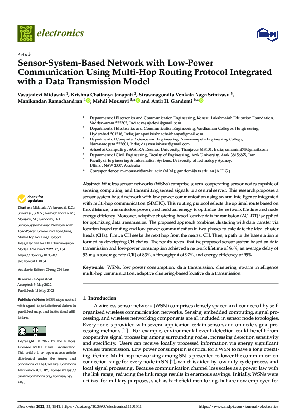 (PDF) Sensor-System-Based Network with Low-Power Communication Using Multi-Hop Routing Protocol ...