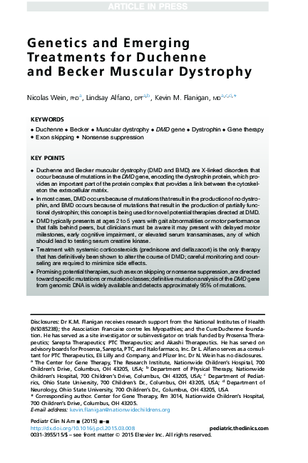(PDF) Genetics and Emerging Treatments for Duchenne and Becker Muscular ...