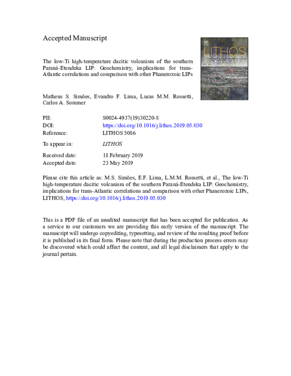 (PDF) The low-Ti high-temperature dacitic volcanism of the southern ...