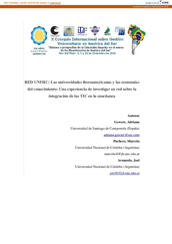 (PDF) RED UNISIC: Las universidades iberoamericanas y las economías del ...