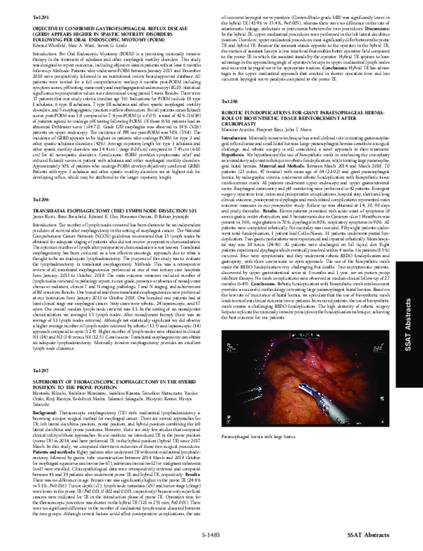 (PDF) Tu1298 – Robotic Fundoplications for Giant Paraesophageal Hernia ...