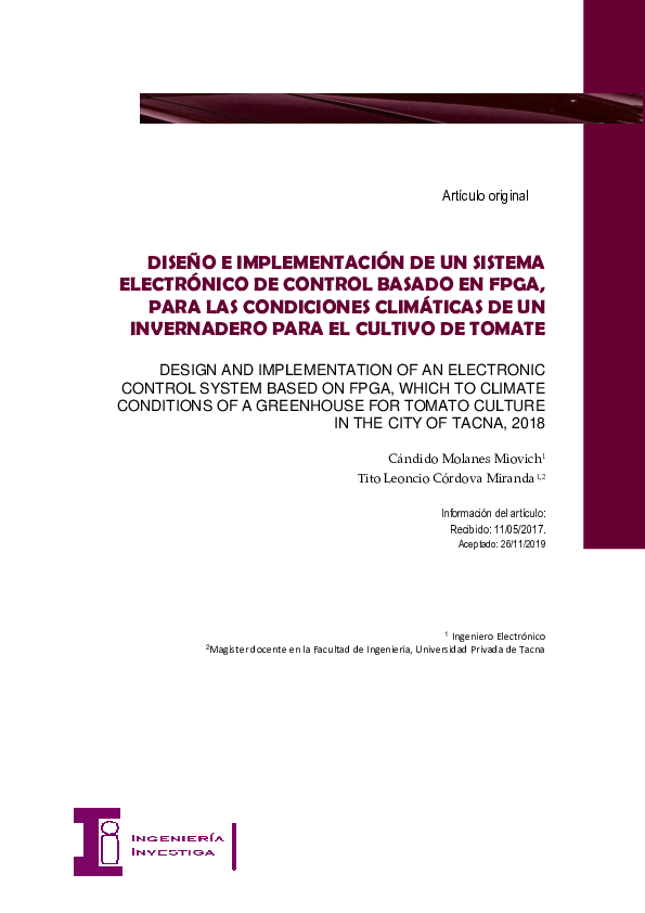 (PDF) Diseño e Implementación De Un Sistema Electrónico De Control Basado en Fpga, Para Las ...