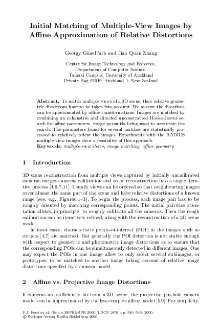 (PDF) Initial Matching of Multiple-View Images by Affine Approximation ...