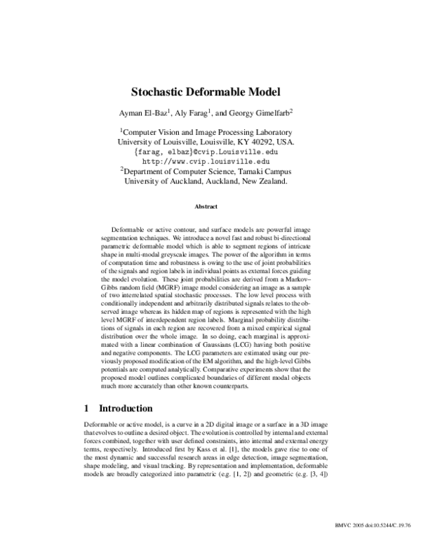 (PDF) Stochastic Deformable Model