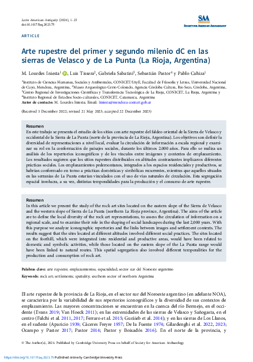 (PDF) L. Iniesta, L. Tissera, G. Sabatini, S. Pastor y P. Cahiza 2023 ...
