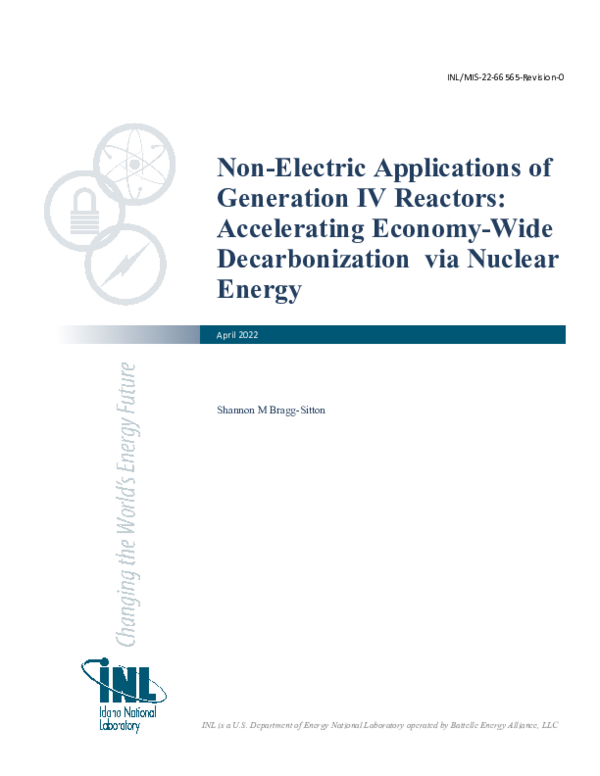(PDF) Non-Electric Applications of Generation IV Reactors: Accelerating Economy-Wide ...
