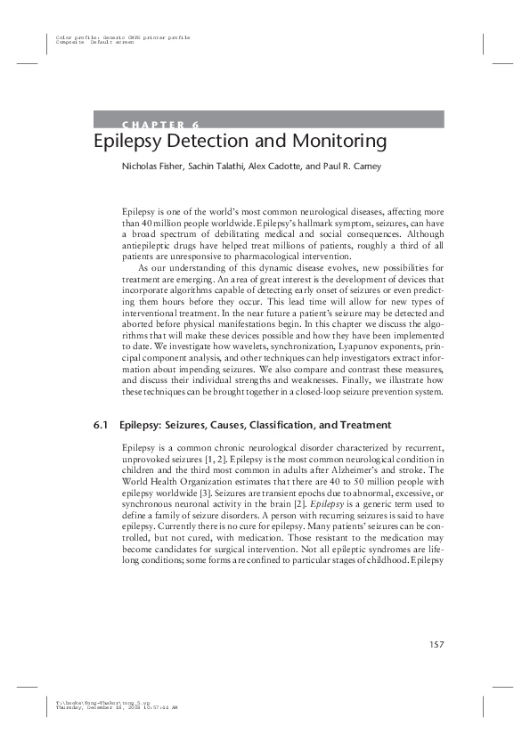 (PDF) Epilepsy Detection and Monitoring
