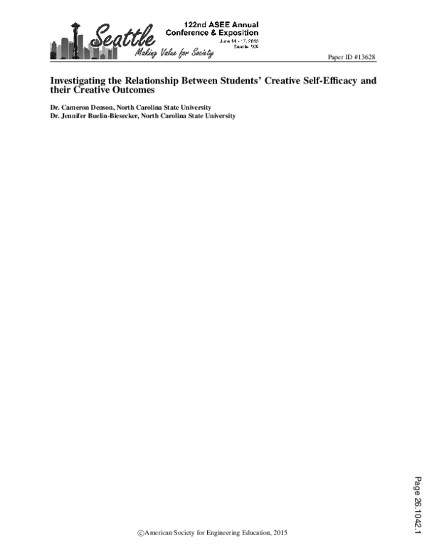 (PDF) Investigating the Relationship Between Students’ Creative Self-efficacy and Their Creative ...