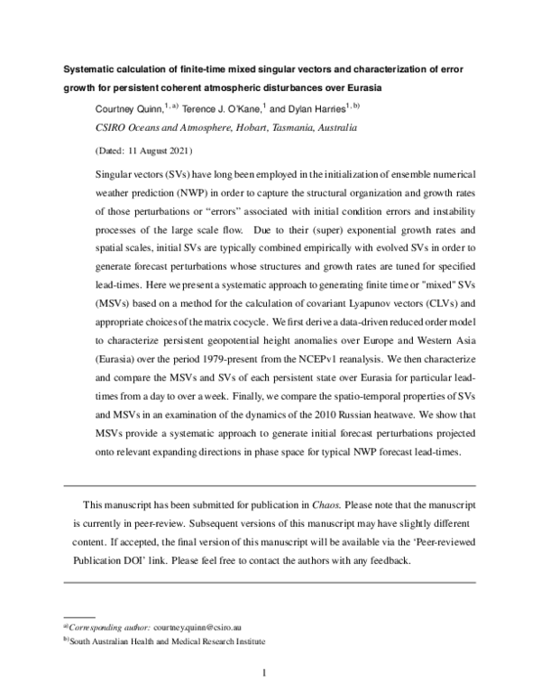 (PDF) Systematic calculation of finite-time mixed singular vectors and ...