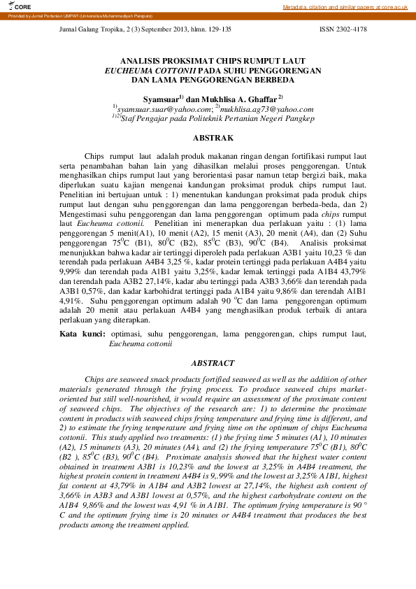 (PDF) Analisis Proksimat Chips Rumput Laut Eucheuma Cottonii Pada Suhu ...