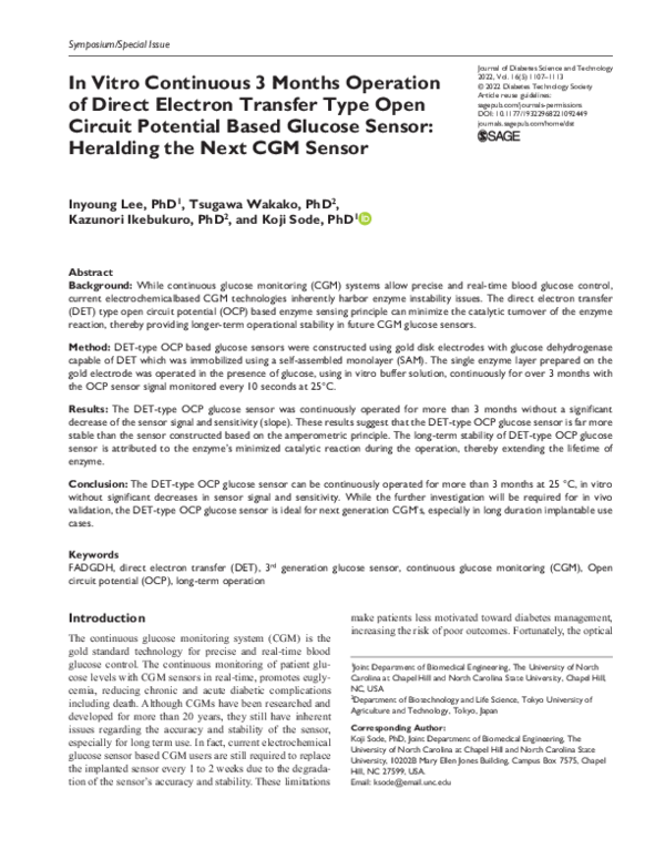 (PDF) In Vitro Continuous 3 Months Operation of Direct Electron ...