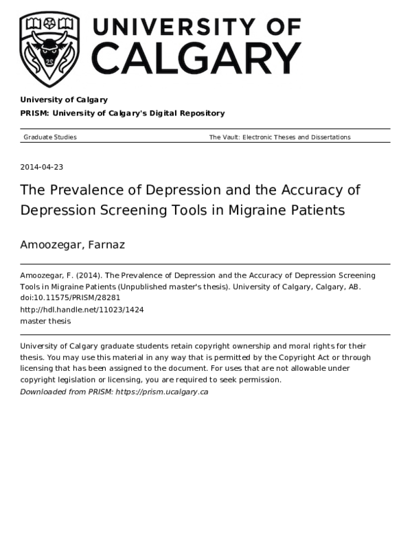 (PDF) The prevalence of depression and the accuracy of depression ...