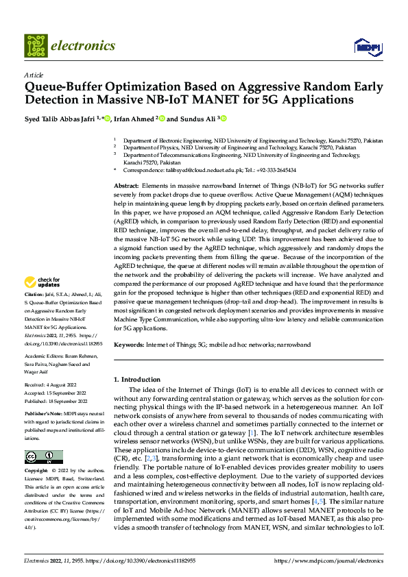 (PDF) Queue-Buffer Optimization Based on Aggressive Random Early Detection in Massive NB-IoT ...