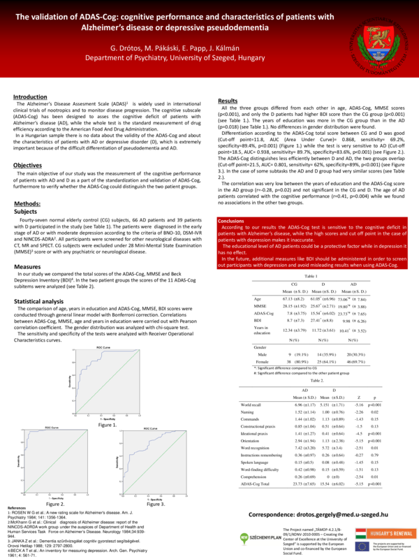 (PDF) The validation of ADAS-Cog: cognitive performance and ...