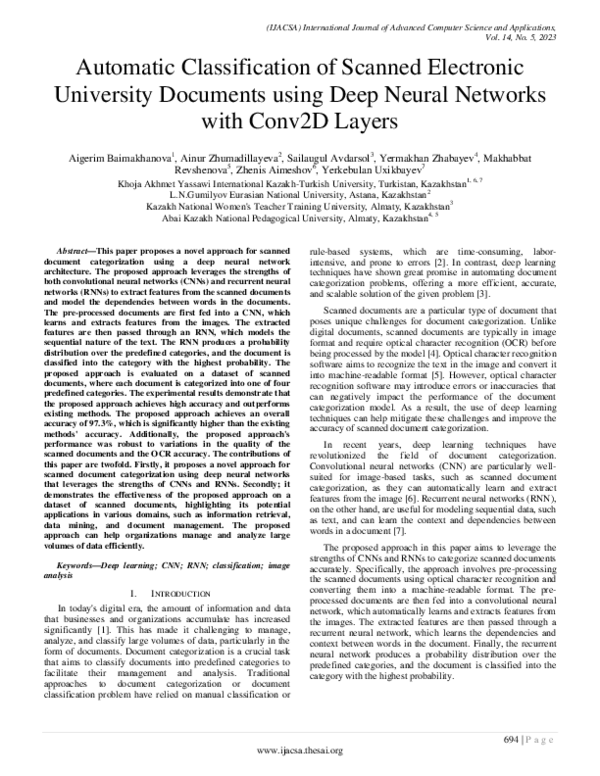 (PDF) Automatic Classification of Scanned Electronic University Documents using Deep Neural ...