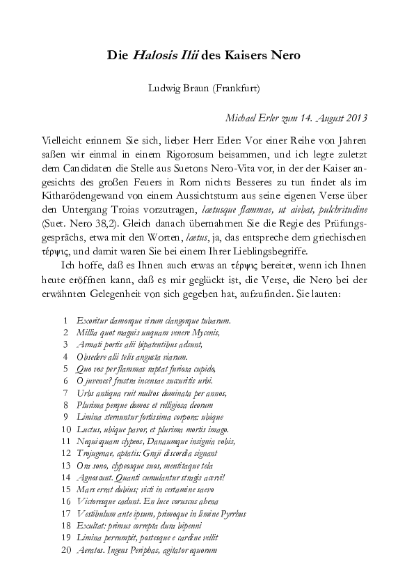(PDF) Die Halosis Ilii des Kaisers Nero