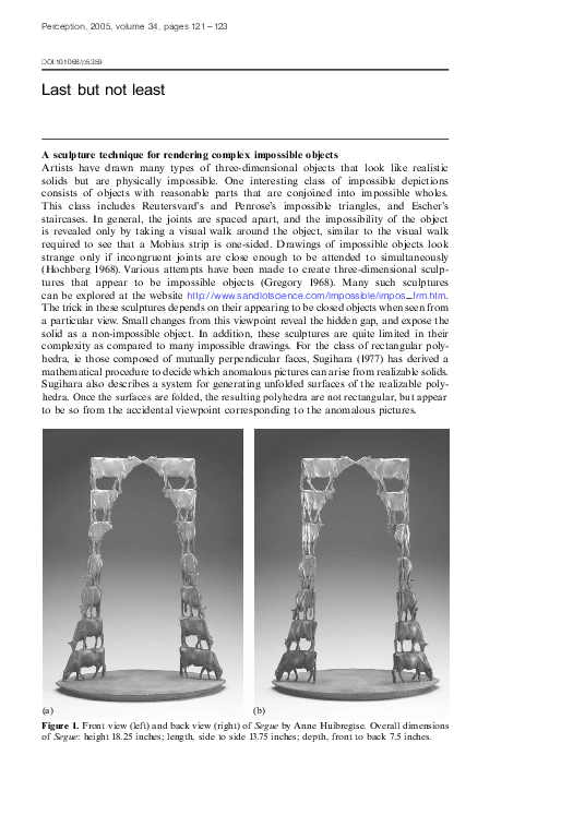 (PDF) A Sculpture Technique for Rendering Complex Impossible Objects