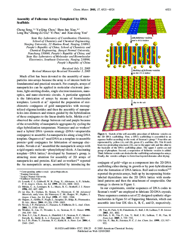 (PDF) Assembly of Fullerene Arrays Templated by DNA Scaffolds | Long Nguyễn Bá - Academia.edu