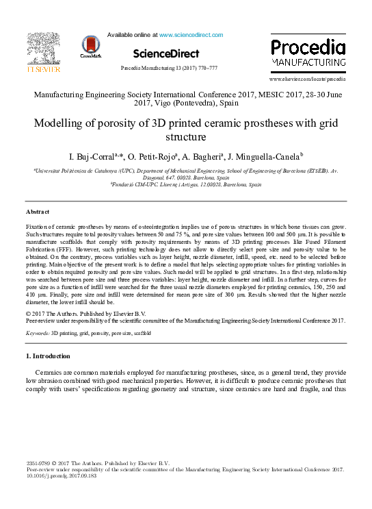 (PDF) Modelling of porosity of 3D printed ceramic prostheses with grid ...