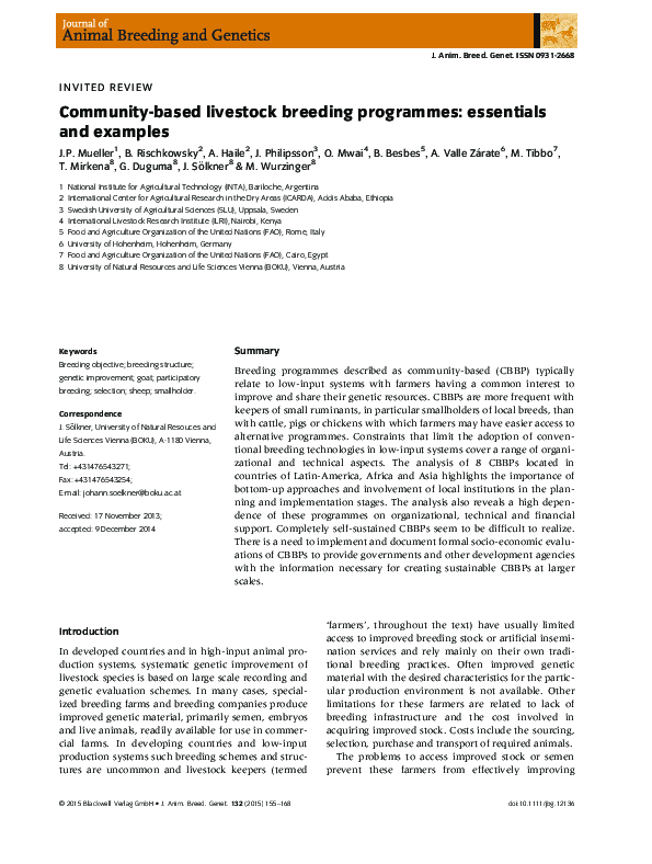 (PDF) Community-based livestock breeding programmes: essentials and ...