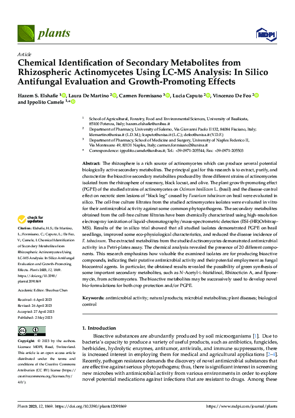 (PDF) Chemical Identification of Secondary Metabolites from ...