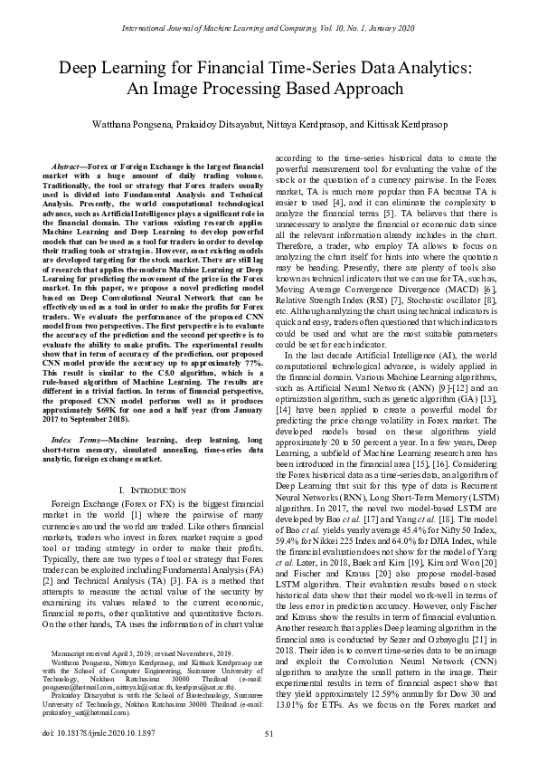 (PDF) Deep Learning for Financial Time-Series Data Analytics: An Image ...