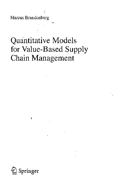 (PDF) Quantitative Models for Value-Based Supply Chain Management