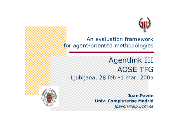 (PDF) P. Cuesta, JC Glez-Moreno, J. Pavón Evaluation framework for agent-oriented methodologies 2